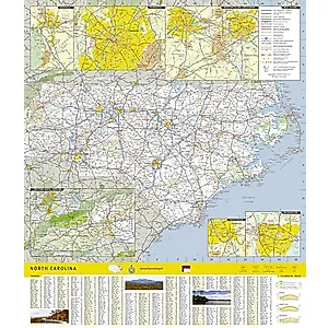 North Carolina Map (National Geographic Guide Map)