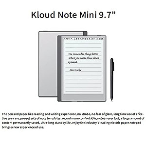Geniatech Android E-Ink ePaper Tablet, Paperwhite e Reader Note Taking, Real-time Cloud Syn ebook Reader, Support Wireless Screen Sharing, Drawing Paper White for Writing Graphics Notepad (9.7")