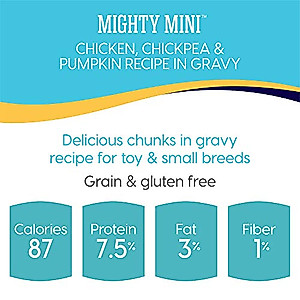 Solid Gold Wet Dog Food for Small Dogs - Mighty Mini Grain Free Wet Dog Food Made with Real Chicken, Chickpeas and Pumpkin - for Puppies, Adult & Senior Small Breeds with Sensitive Stomachs