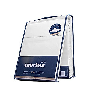 Martex Split King Sheet Set for Mattresses with Adjustable Bases, White, 5 Piece