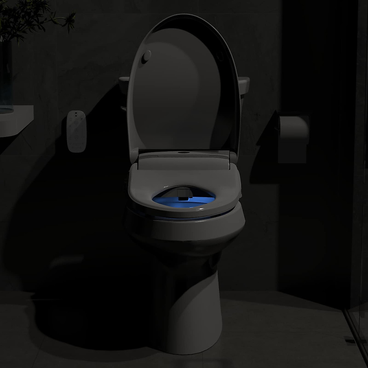 Smart Toilet Seat: Elongated Round Bidet Toilet Seat with Heated - Electric Remote Sprayer - Warm Air Dryer Toilet Attachment