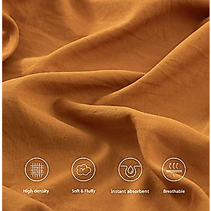 Chezmoi Collection Soft Washed Queen Bed Sheet Set - 4-Piece Brushed Microfiber Wrinkle & Fade Resistant 14-Inches Deep Pocket Sheets & Pillowcases Set - Queen, Spice