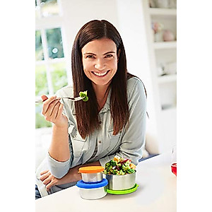 NomBox Stainless Steel Food Storage Containers – Set of 3 Kitchen Lunch/Snack Containers With Leak-proof Silicone Lids – Reusable & Washable – For Portion Control, Food Prep & Storing