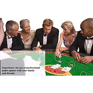 Alabohuke 47x23.6 Inch Poker Mat, Blackjack Table Non-Slip Rubber Poker Table Top Game Mat, Blackjack Professional Casino Table Layout, Suitable for Parties, Home Entertainment, Game Night