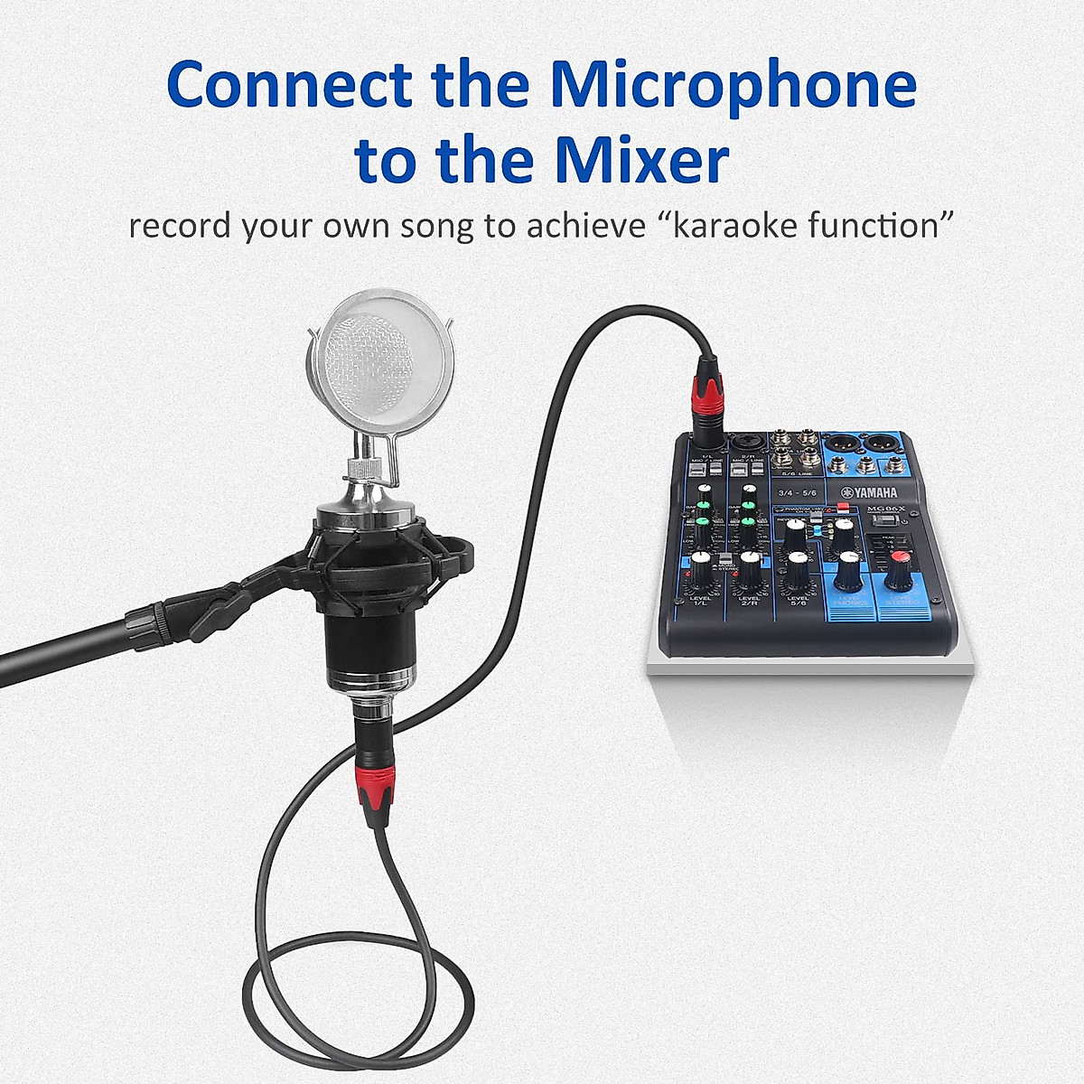 DREMAKE XLR Cable 50FT, XLR 3-Pin Male to XLR 3-Pin Female, Balanced XLR to XLR Microphone Cable for Powered Amplifier Pro Audio Recording Devices Mic Patch Cord