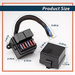 Pre-Wired Fuse Relay Box with 2 Relay Slots and 6 ATC/ATO Fuse Holder, 2 4Pin 80A Relays and 6 ATC ATO Fuses, Universal Waterproof Relay Fuse Block for Automotive Car Truck Boat Marine RV