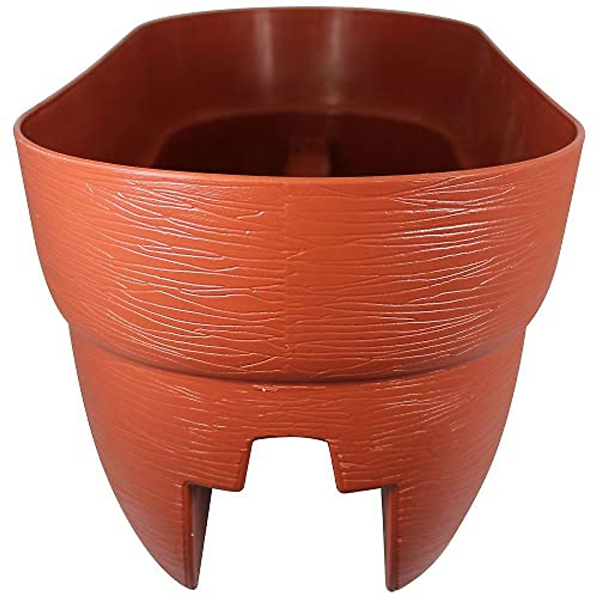 EMSCO Group Bloomers Railing Planter with Drainage Holes – 24" Weatherproof Resin Planter – Terracotta