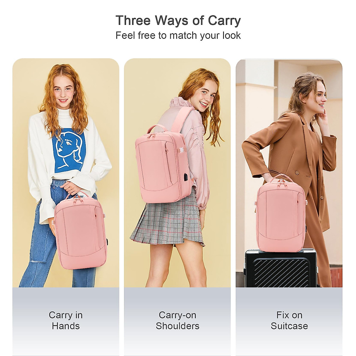 COSCOOA Expandable Travel Backpack for Men Women 15.7x7.8x9.8 Inch 20L Flight Approved Carry On Backpack Small Luggage Backpack, 15.6 Inch Laptop Business Daypack Weekender Bag