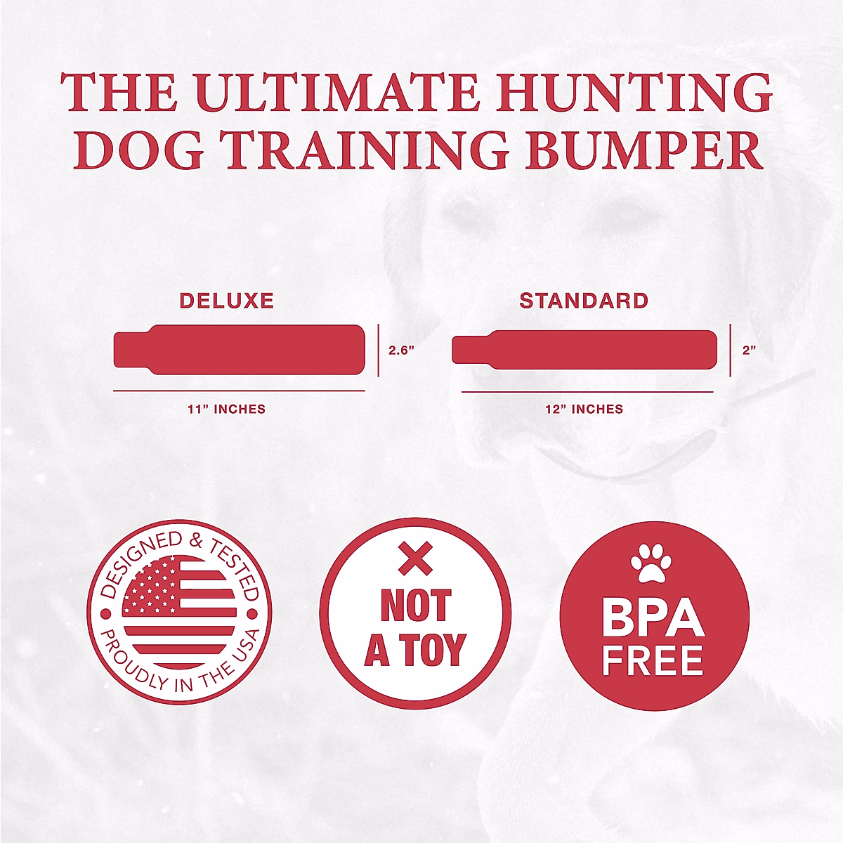 HUNTMARK Dog Bumpers – Standard Fetch Trainer for Hunting and Sporting Dogs – Puppy Training Dummy with Textured Pattern – Color-Spectrum Retrieving Bumpers – 12 x 2-inch – Blue and Yellow