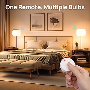 Linkind Smart Button, Bluetooth Light Switch, Exclusive AiDot Smart Bulb, Smart Light Bulbs Dimmer Switch, Remote Button Control, On Off Power Switch, 98FT RF Range, Wire-Free, 1 Pack