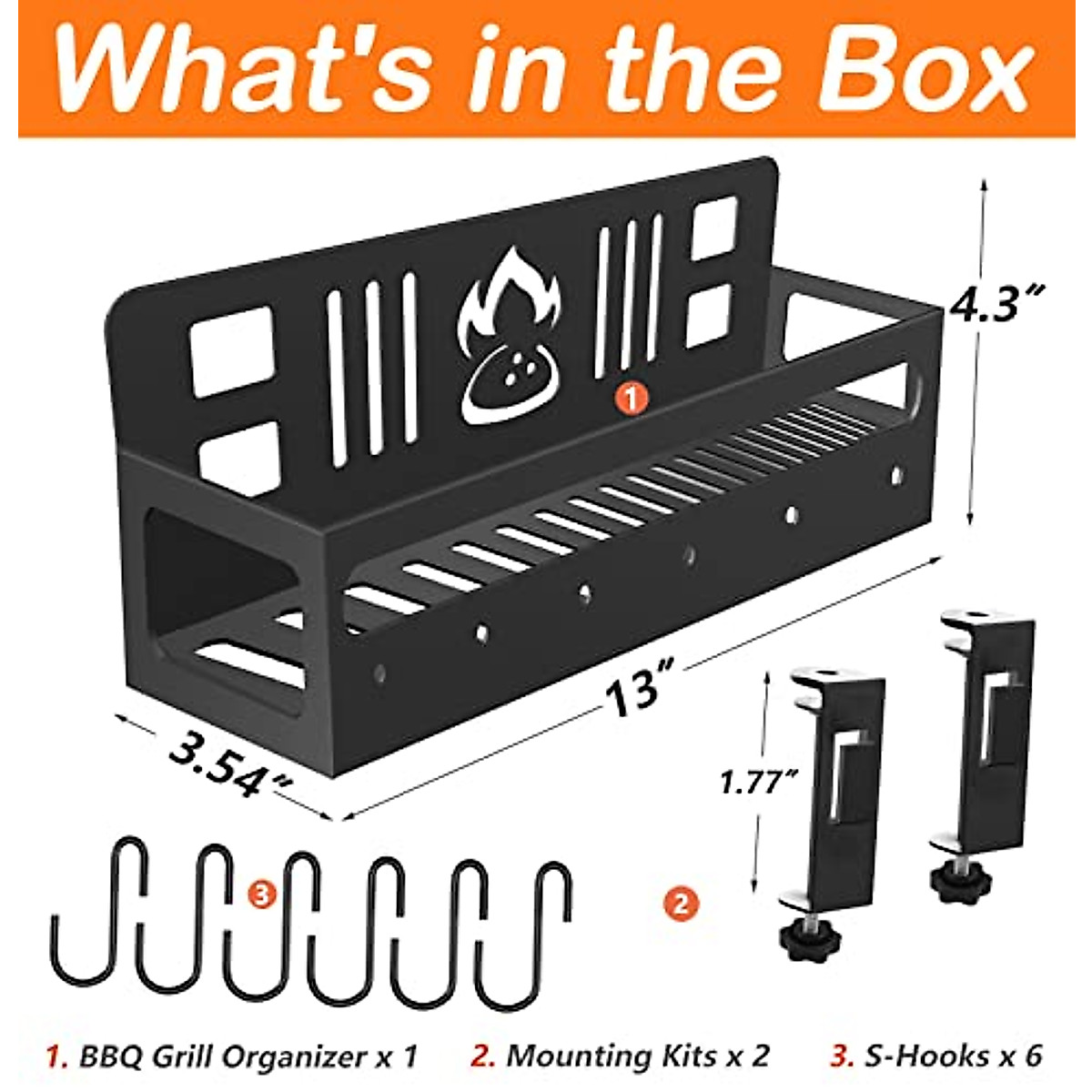 Black Griddle Caddy BBQ Caddy Designed for Blackstone Griddle Space-saving Grill Accessories Tool Free Holder Griddle Accessories for Outdoor Grill Metal