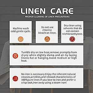 EVERLY Linen Hemstitch Tablecloth, 100% Stonewashed French Linen TableCloths for 6-Foot Rectangle Tables 60x84 Inches, Washable Thanksgiving Tablecloths, Decorative Halloween Table Cloth