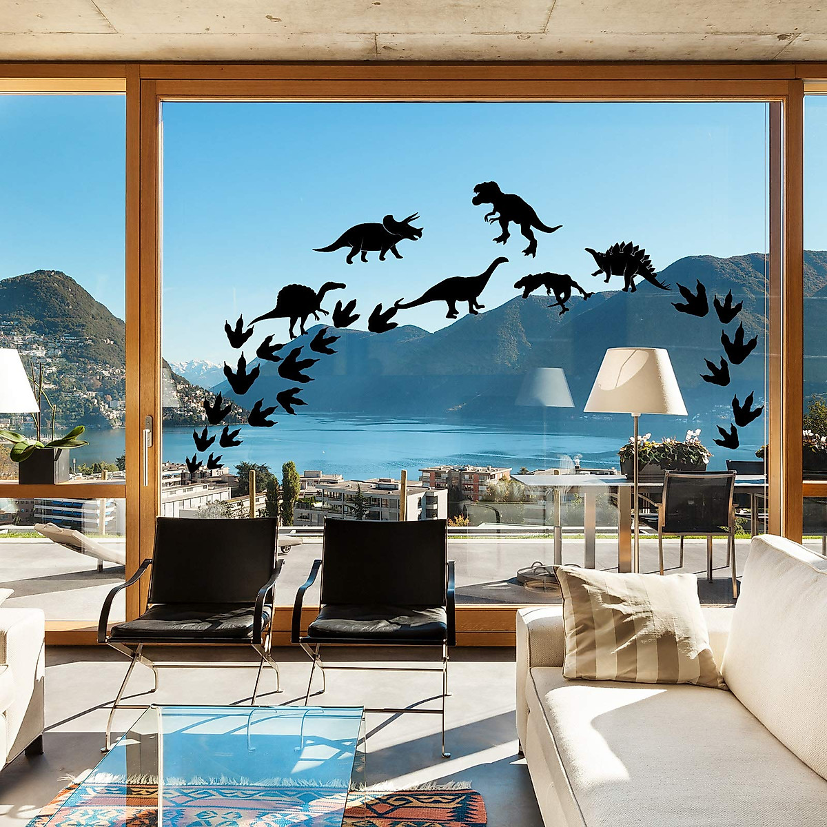 38 Pieces Dinosaur Wall Decals Dinosaur Wall Stickers to Go to Sleep I Count Dinosaurs Not Sheep Dinosaur Decorations for Boys Room (Classic Style)