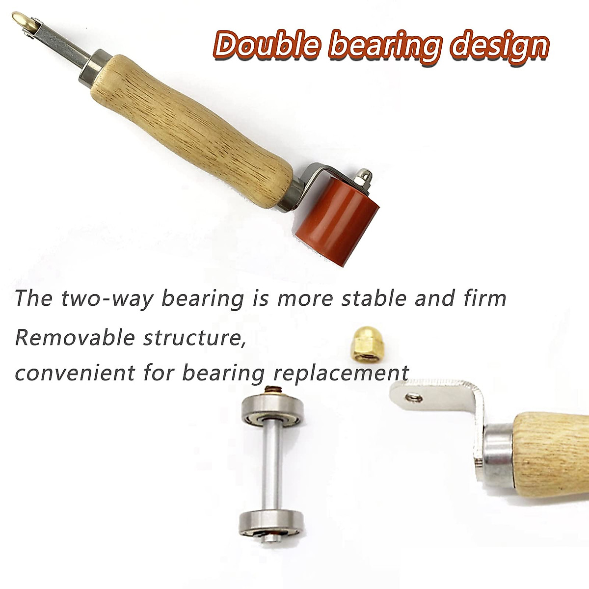 NAUDILIFE Combo Seam Rollers of 40mm Silicone Seam Roller with 6mm Brass Detail Penny Roller for PVC/TPO/EPDM Single Ply Roofing and Tape Hot Air Tools Overlap Welding