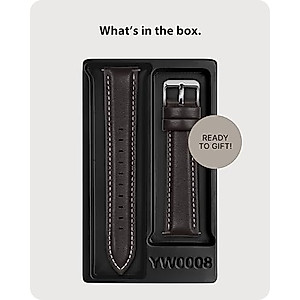 Fullmosa 18mm Leather Watch Bands Compatible with Garmin Vivoactive 4S/Vivomove 3S/Active S/Venu 2S/Move 3S,Dark Brown