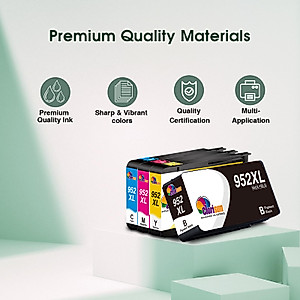 Clorisun 952 952XL Ink Cartridge Combo Pack Replacement for HP OfficeJet Pro 8710 7740 8720 8715 8210 8740 8702 7720 8725 8700 8730 Printer Ink (Black, Cyan, Magenta, Yellow, 4-Pack)