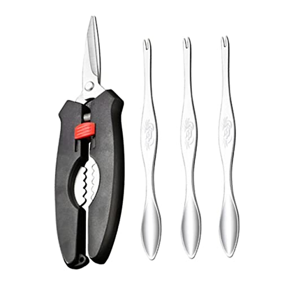 Seafood Tools 1 Set 4pcs Crab Eating Tool Pecan Cookies Seafood Tools Shellfish Lobster Crab Leg Crackers Seafood Opener Shellfish Tools Crab Opening Scissor Crab Picks Open Cut