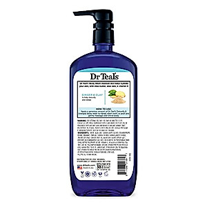 Dr Teal's Body Wash With Pure Epsom Salt, Detoxify & Energize With Ginger & Clay, 24 fl oz (Pack of 4) (Packaging May Vary)