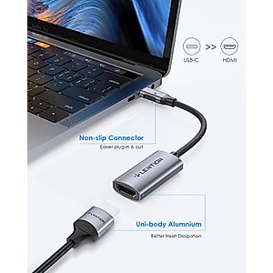 LENTION USB C to HDMI Adapter 4K@60Hz,Thunderbolt 3/4 to HDMI Adapter,HDMI to USB-C Adapter,USB-C Compatible 2023-2016 MacBook Pro,New iPad/Surface/Mac Air,Galaxy,Pixelbook,XPS etc(CU607,Space Gray)
