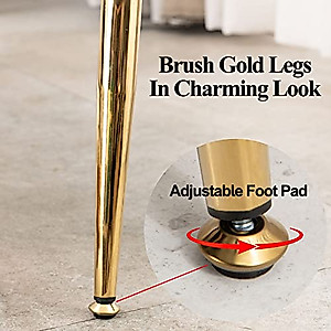 Furnimart 44 Inch Velvet Bench Ottoman Comfortable Footrest Stool Table Bench Dining Bench Tufting Bench Indoor Bench with Gold Legs for Living Room Bedroom Entryway (Velvet-Black)