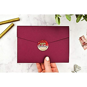 PARTH IMPEX Happy Birthday Stickers Seals Labels (Pack of 120) 2" Large Round for Gift Envelopes Cards Boxes