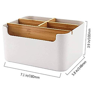 Multi-Purpose Organizer & Storage Box, Remote Control Holder, MakeUp holder, Modern Desk Side Organizer, Bathroom Caddy for Home/ Office - Desk Storage Box, Cell Phone Box, Pen & Pencil Holder