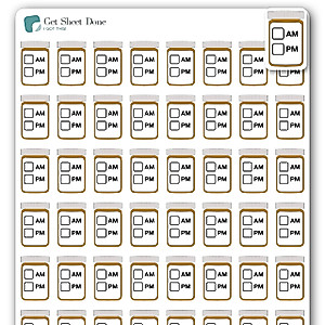 Pill Tracker Sticker / 54 Write In Smudge Proof Vinyl Stickers (1/2”) / Daily Medication Vitamin Reminder Self Care Health Wellness/  Essential Productivity Life/Bujo Bullet Journaling (1 Sheet)