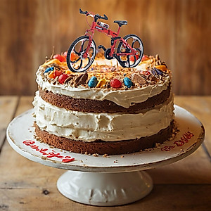 Ailejia Finger Racing Bicycle Mountain Bike Cake Topper Mini Dirt Bike Bicycle Model Cool Boy Toy (Red)