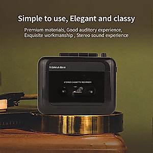 TOMASHI Portable Stereo Cassette Player Tape Recorder Walkman with Microphone,Headphone Jack-, Cassette Player 4.77 x 3.62 x 1.49inch,
