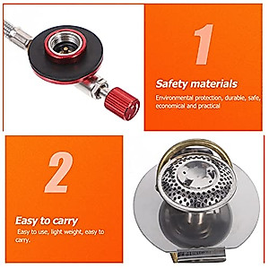 YARNOW 4pcs Case Barbecue Hiking Backing Camp Propane Stainless Bbq Stoves Small Picnic Adjustable Regulator Burner Butane and Portable Back Carry Steel Cooker Patio Hose for Camping