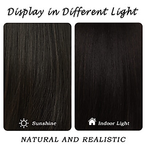 7JHH WIGS Long Natural Black Wig with Bangs Straight Wigs for Women,Heat Resistant Layered Synthetic Wigs for Daily Use