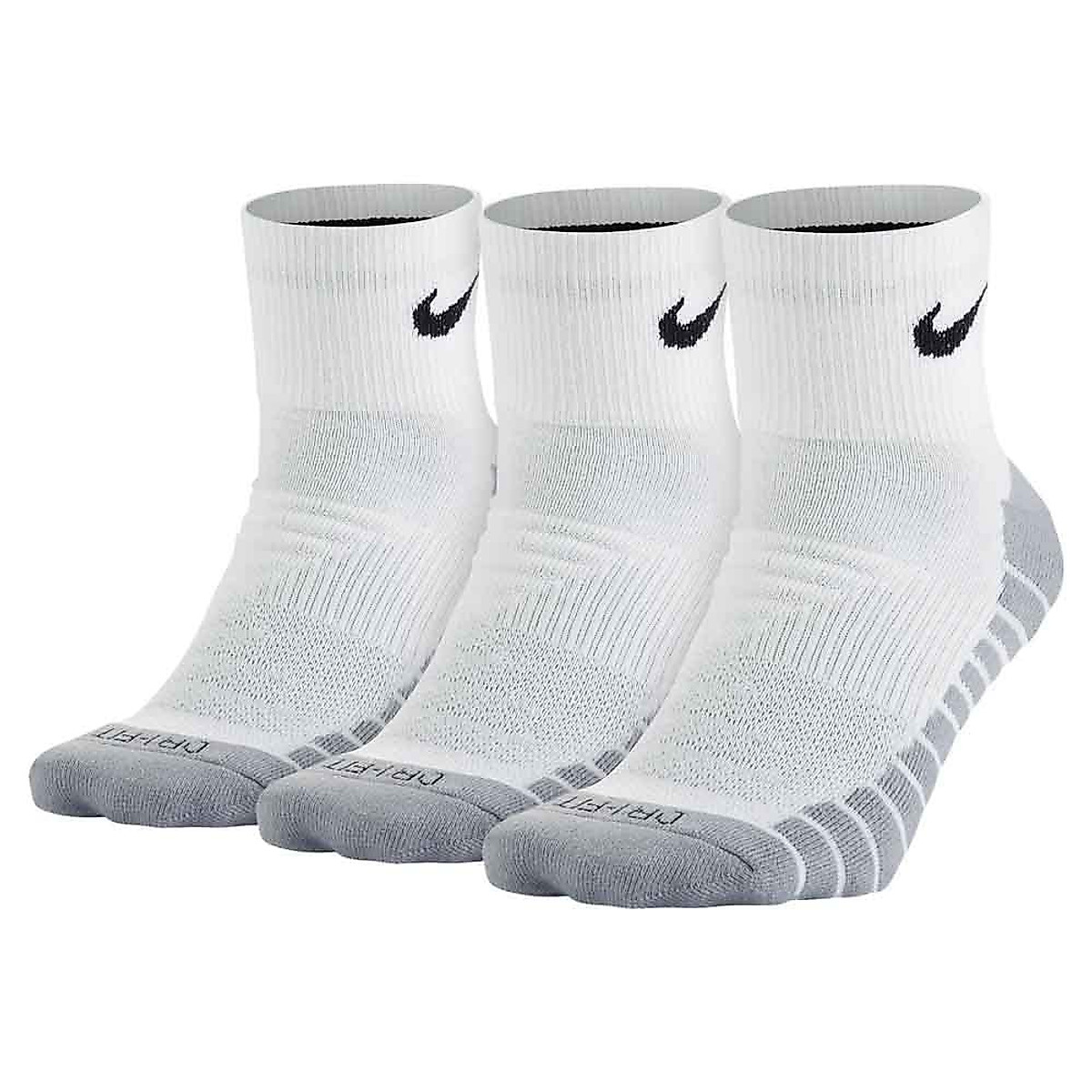 Nike Men's Everyday Max Cushioned Ankle Socks (3 Pairs), White, Large