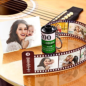 Personalized Spotify Photo Keychains Custom Camera Film Roll Song QR Code Keychain MultiPhoto Reel Album Retro Custom Gift Birthday Holiday for Lover Dad Mom Kids Boyfriend Girfriend (15 Photo)