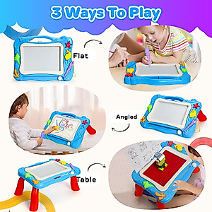 TOY Life Magnetic Drawing Board for Toddlers 1-3 Magnetic Doodle Board for Toddlers Drawing Table for Kids with Toy Building Blocks Doodle Board for Toys for Kids Xmas for Toddlers