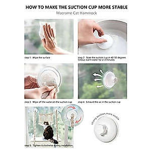 Dahey Cat Window Perch Macrame Cat Hammock Boho Wall Mounted Pet Resting Seat Bed for Indoor Cats Space Saving kitty Sunny Swing Shelf on Window Safety Holds up to 45 lbs with Screw Suction Cups, Gift