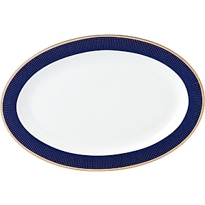 Lorren Home Trends Midnight-57 57 Piece Dinnerware Set-Bone China Service for 8 People-Midnight, Blue