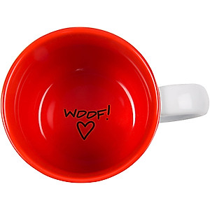 Pavilion Gift Company Blobby Dog-Mom I Woof You Ceramic Coffee Mug, Red