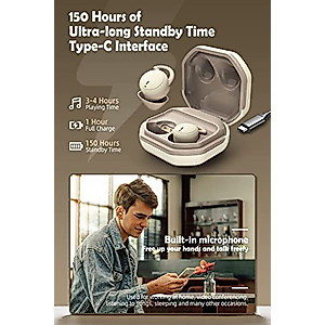 SZHTFX Sleep Earbuds Small Bluetooth Earbuds Mini Wireless Discreet Earbud for Music, Home, Work (Nude)