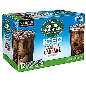 Green Mountain Coffee Roasters ICED Vanilla Caramel, Single Serve Keurig K-Cup Pods, Flavored Iced Coffee, 12 Count(Pack of 6)