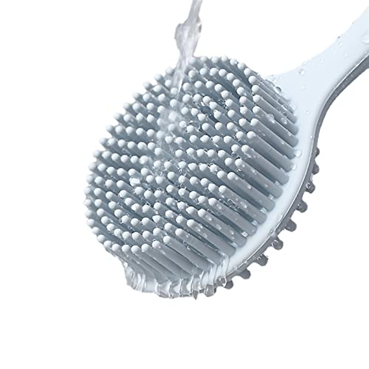 INGVY Dry Brushing Body Brush Long Handle Multifunctional Silicone Brush Body Double-Sided Bath Shower Brush Back Massage Exfoliation Wisp Body Scrub Brush (Color : B)