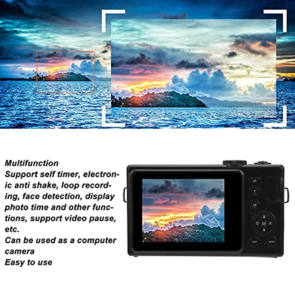 Digital Camera, FHD 1080P Digital Camera for Kids Video Camera with 4X Zoom, 3.0inch Screen 56MP Compact Vlogging Camera for Kid Adults Begiinners, Gifts for Boys Girsl (Black)