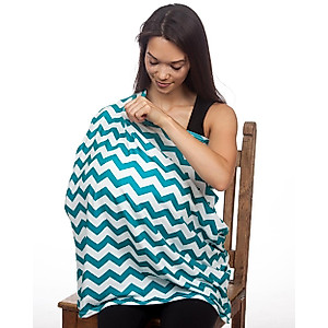 Stretchy Baby Car Seat Canopy New and Improved/Shopping Cart/High Chair Cover with Innovative Openings for Security Straps and a Reinforced Elastic Bottom by THE BLUSHING BABY