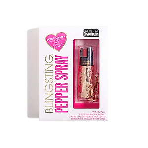 BLINGSTING Pepper Spray for Women - Maximum Strength OC Self Defense Spray - 12 ft Range - UV Marking Dye for Police ID - Safety Lock - Cowgirl