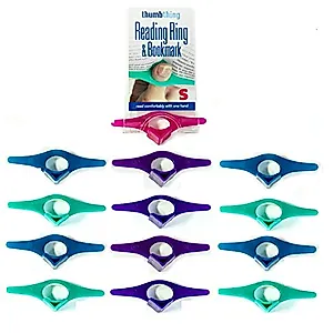 Thumb Thing Book Page Holder and Bookmark, (Set of 12) Small - Colors may vary - Literary gifts, Book Gadget, Gift for Readers, Reading accessories & Bookworm Book Accessory
