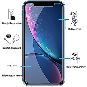 NEW'C [3 Pack] Designed for iPhone 11 and iPhone XR (6.1") Screen Protector Tempered Glass, Case Friendly Ultra Resistant