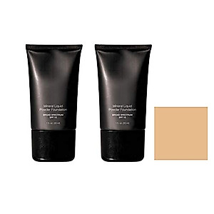 Beauty Deals Mineral Liquid Powder Foundation Broad Spectrum SPF 15 Pack of 2 (Tender Beige)