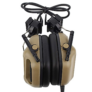 Hearing Protection Electronic Earmuffs, Helmet Microphone Tactical Headset Noise Canceling Microphone Headset for Airsoft Shooting Hunting Combats Games