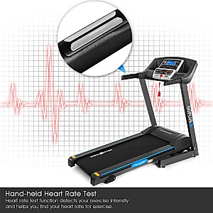 Goplus 2.25HP Electric Folding Treadmill with Incline, Walking Running Jogging Fitness Machine with Blue Backlit LCD Display for Home & Gym Cardio Fitness