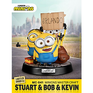 Beast Kingdom Minions: Stuart, Bob, and Kevin MC-041 Master Craft Statue, Multicolor