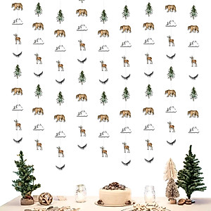 Sursurprise Adventure Party Decorations, 8Pcs Adventure Garlands Mountain Tree Hanging Streamer, Let The Adventure Begin Forest Woodland Party Supplies for Baby Shower Birthday